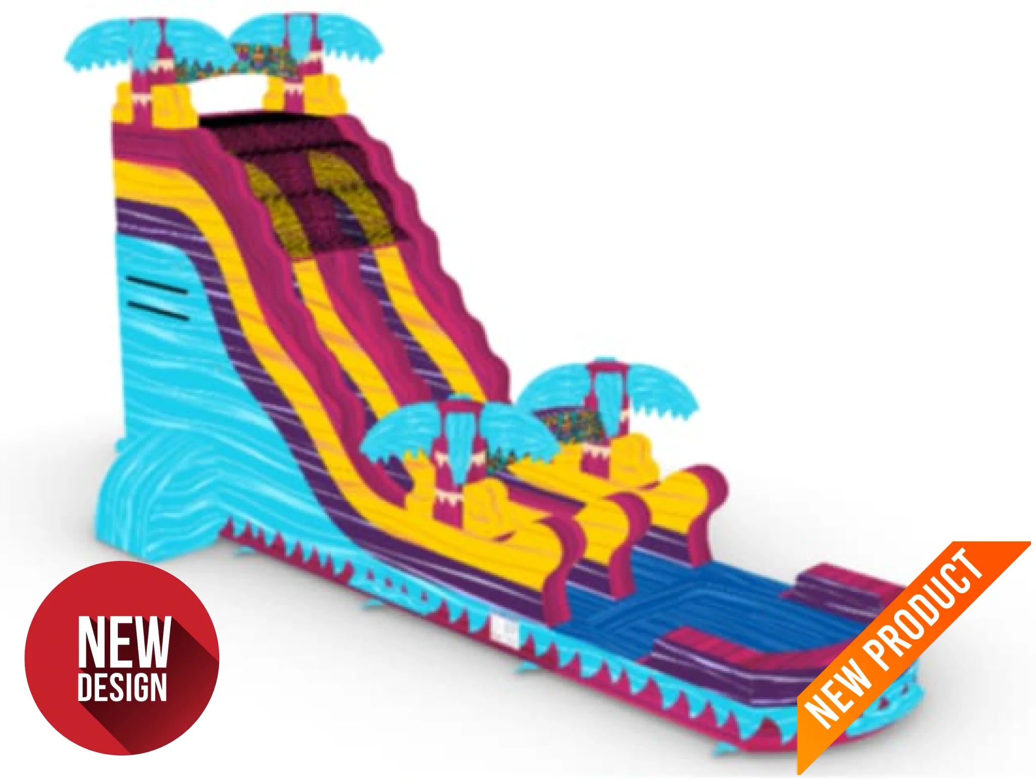 20FT Teal Rippling Rush Single Lane Slide – Big and Bright Inflatables