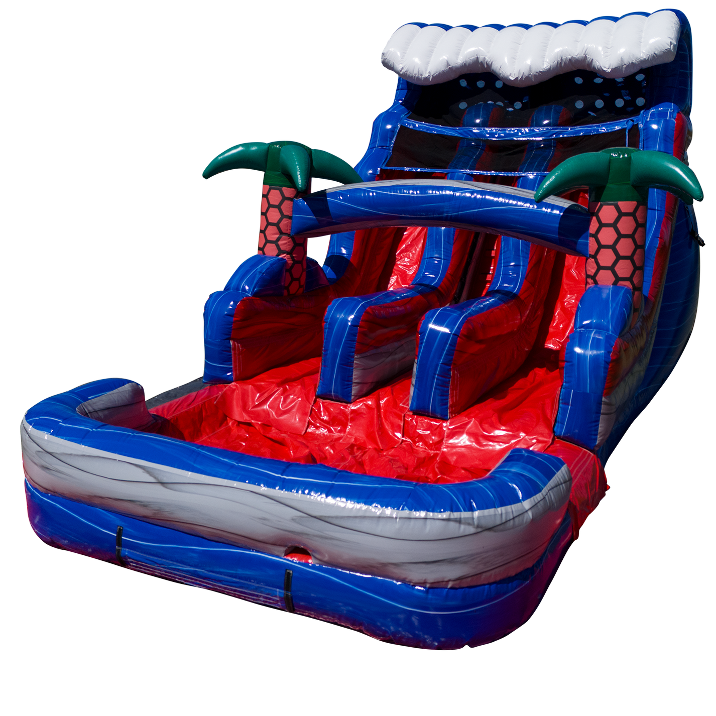 Big and Bright Inflatables 16FT Red Grey & Blue Slide