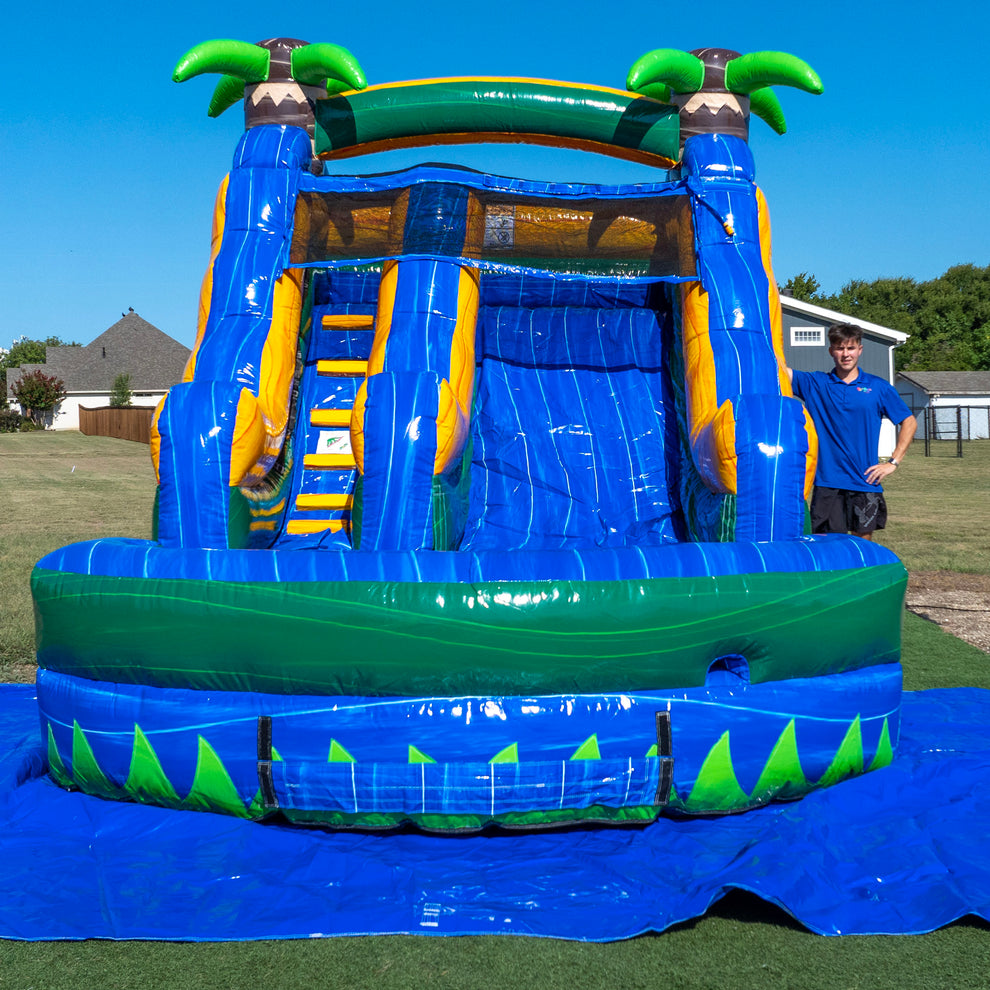 Big and Bright Inflatables Tropical Water Slide