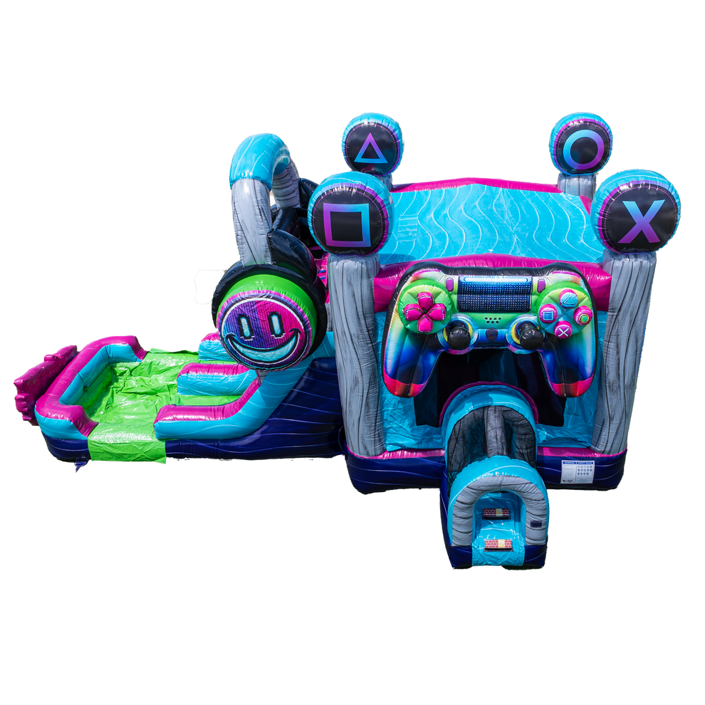 GLITCH Gamer Bounce House Combo | Big and Bright Inflatables