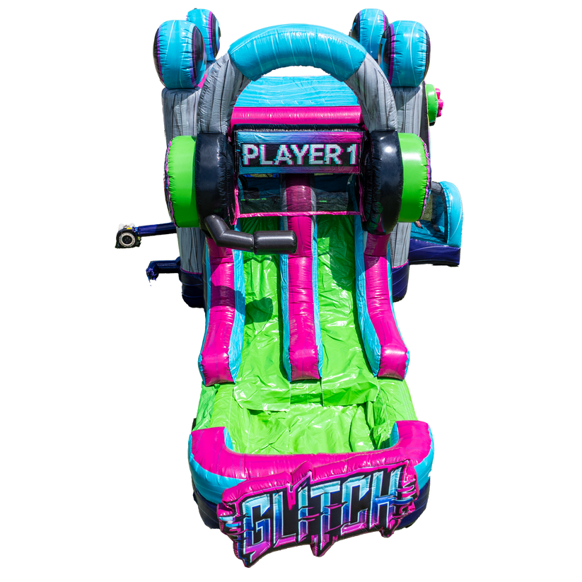 GLITCH Gamer Bounce House Combo | Big and Bright Inflatables