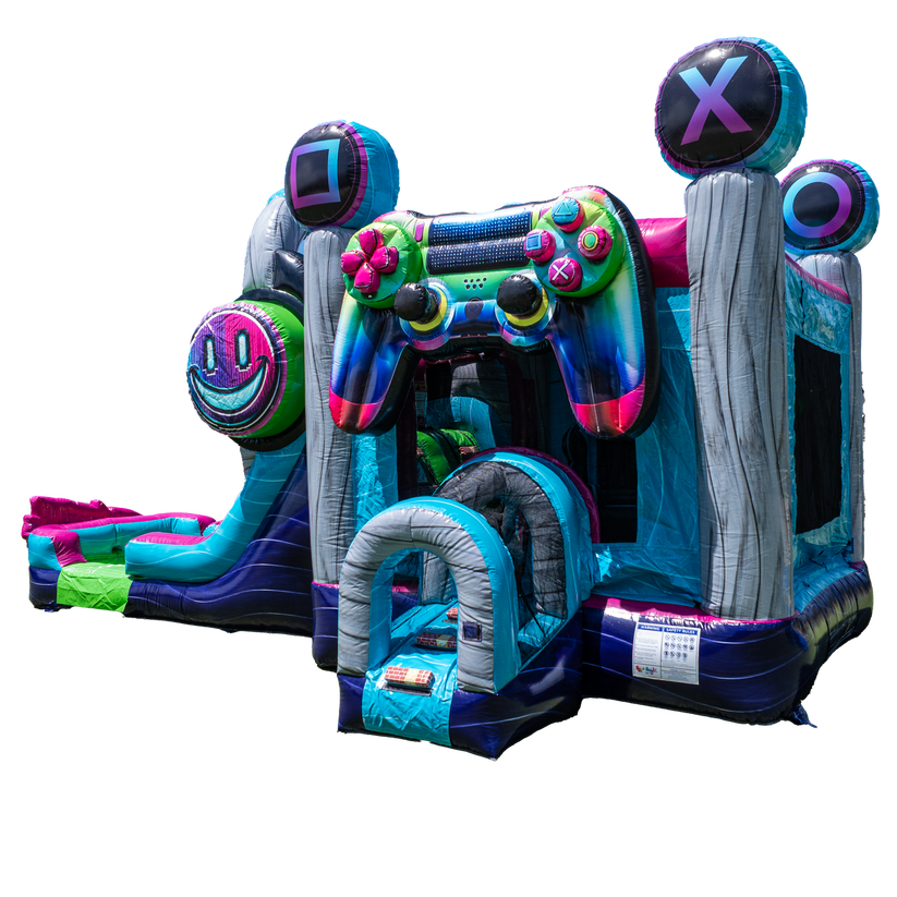 GLITCH Gamer Bounce House Combo | Big and Bright Inflatables