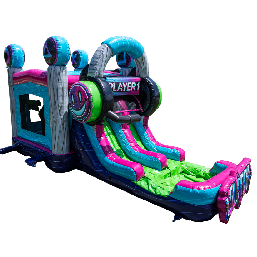 GLITCH Gamer Bounce House Combo | Big and Bright Inflatables