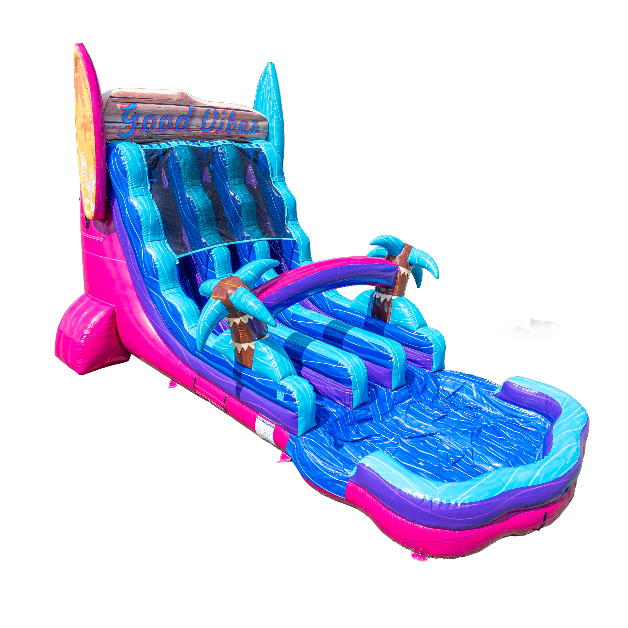 18FT Good Vibes Dual Lane Magenta Slide | Big & Bright Inflatables ...