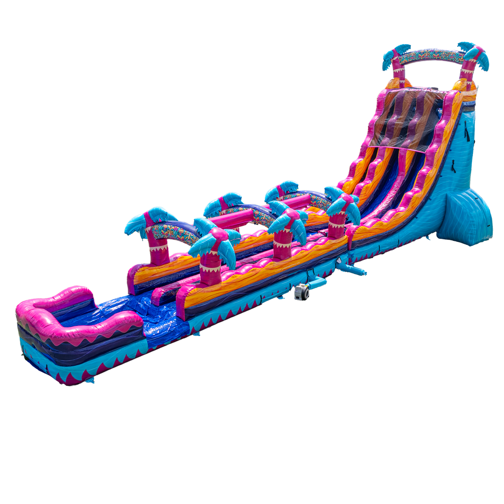 27ft Teal Rippling Rush Water Slide | Big and Bright Inflatables