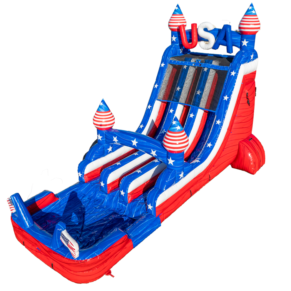 18FT USA Dual Lane Water Slide | Big and Bright Inflatables