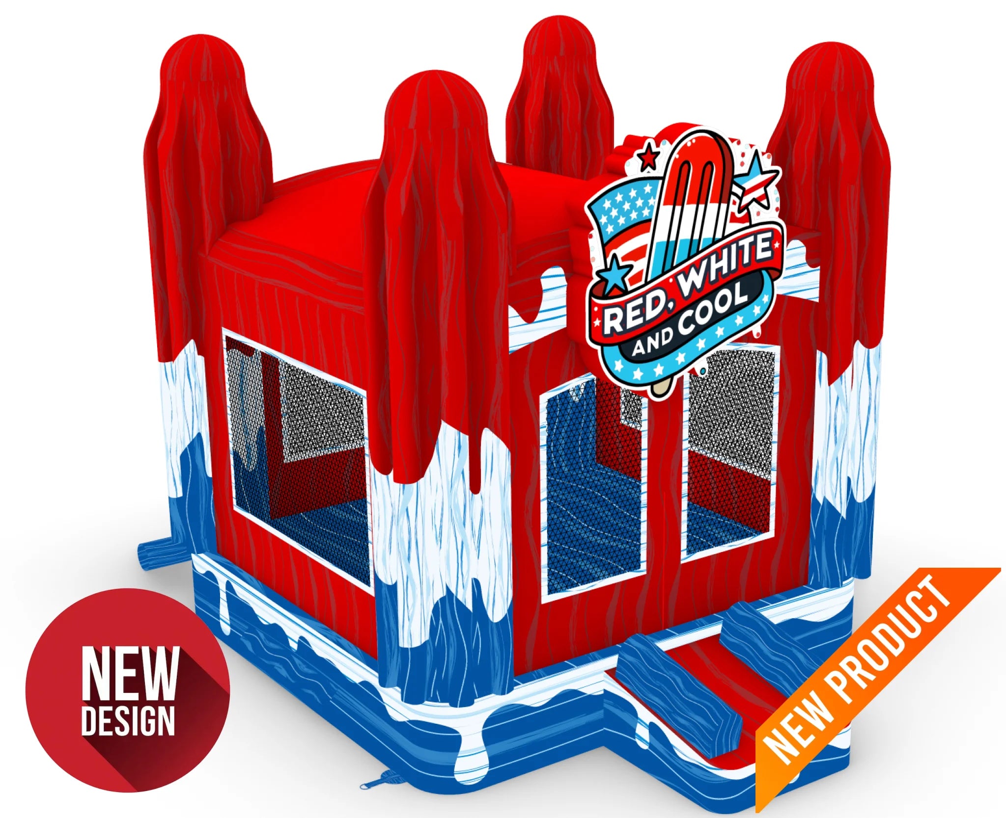 Red White and Cool Popsicle Bouncer – Big and Bright Inflatables